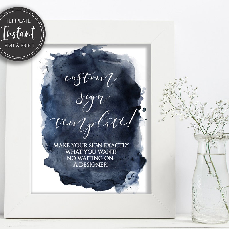Navy Blue Sign - Etsy