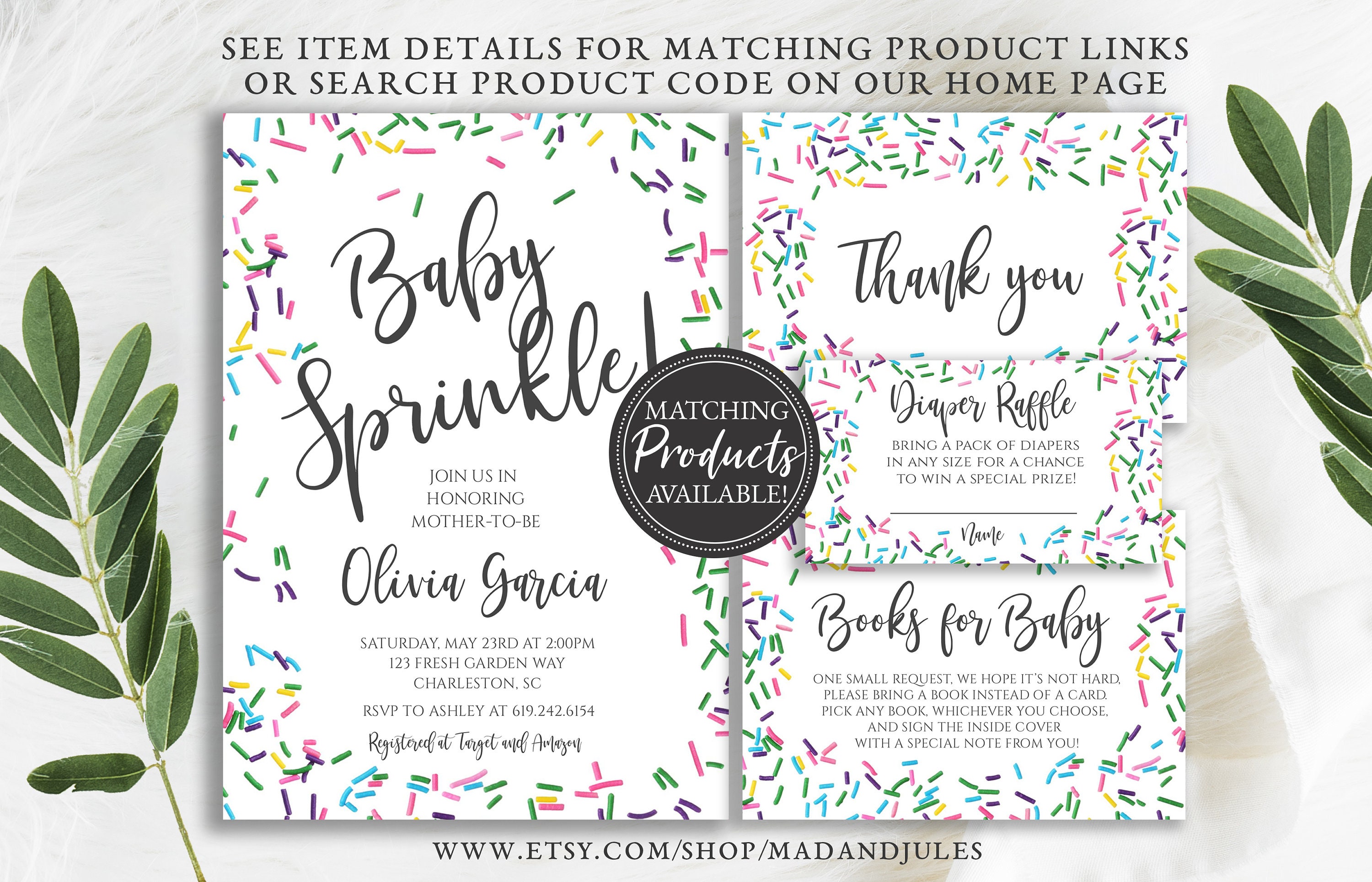 Baby Sprinkle Thank You Card Template Flat and Folded Edit | Etsy