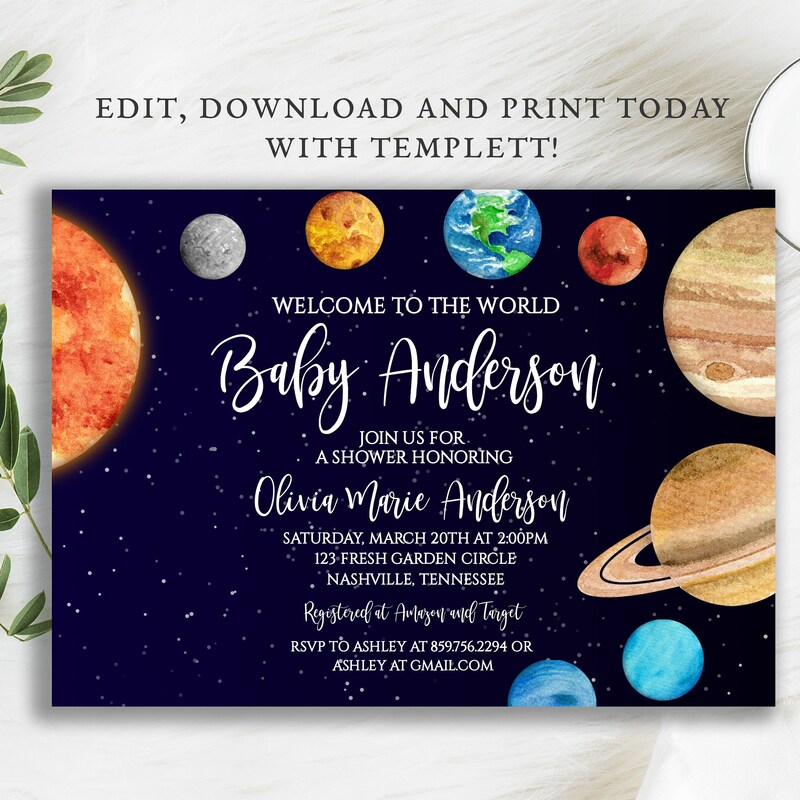 Solar System Invite - Etsy
