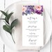 Purple Floral Shower Menu Template, Baby Shower Menu, Bridal Shower ...