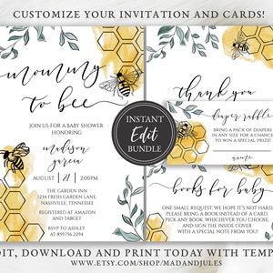 Mommy to Bee Baby Shower Bundle Invitation, Books for Baby, Diaper ...