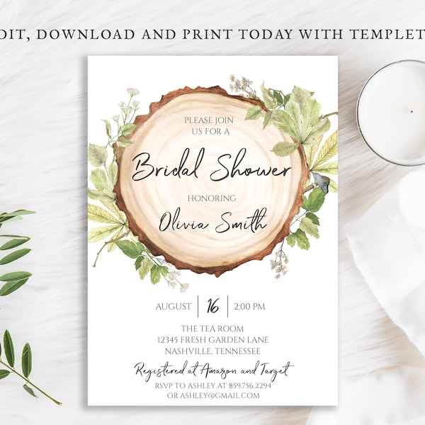 Rustic Bridal Shower Invitation - Etsy