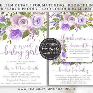 Lavender Purple Floral Word Scramble Baby Shower Game, Instant Download ...