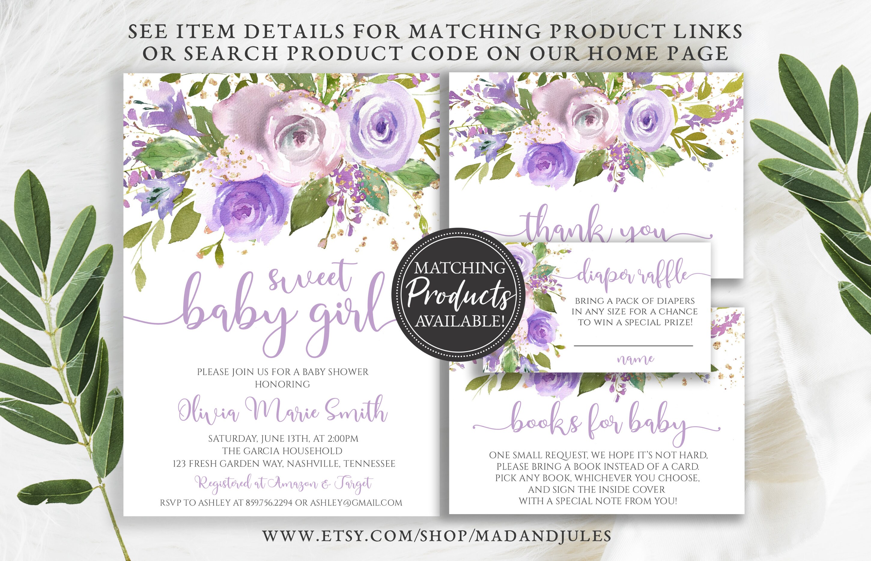 Lavender Purple Floral Word Scramble Baby Shower Game, Instant Download ...