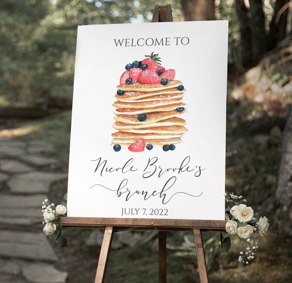 Pancake Brunch Welcome Sign Template, Shower Poster, 18x24, 16x20, Baby ...