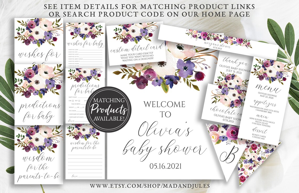 Purple Baby Shower Game Bundle Mommy or Daddy Word Scramble | Etsy