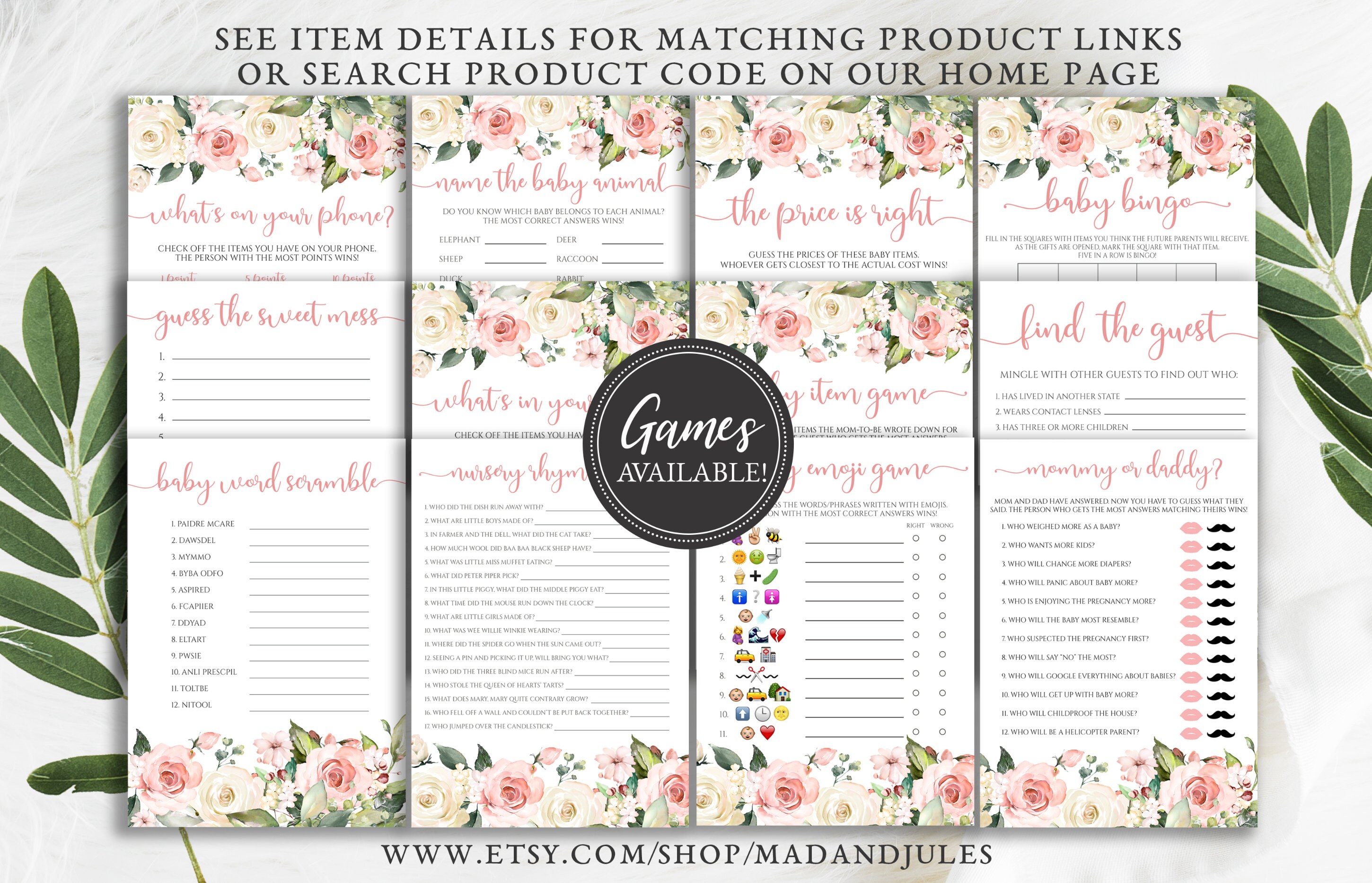 Blush Pink Roses Baby Word Scramble Baby Shower Game Floral - Etsy