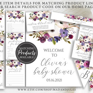 Guess the Baby Animal Baby Shower Game, Purple Baby Shower Game ...