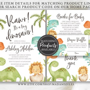 Dinosaur Baby Word Scramble Baby Shower Game Orange Blue Green T-rex ...