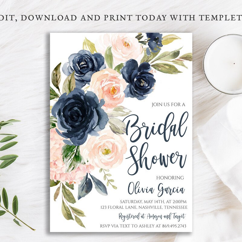 Navy and Blush Wedding - Etsy