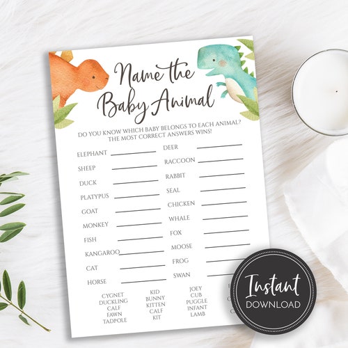 Instant Download Dinosaur Price is Right Baby Shower Game - Etsy
