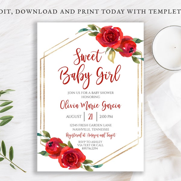 Red Baby Shower - Etsy