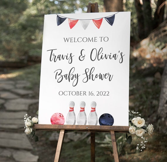 Bowling Baby Shower Welcome Sign Template, Shower Poster, 18x24, 16x20 ...