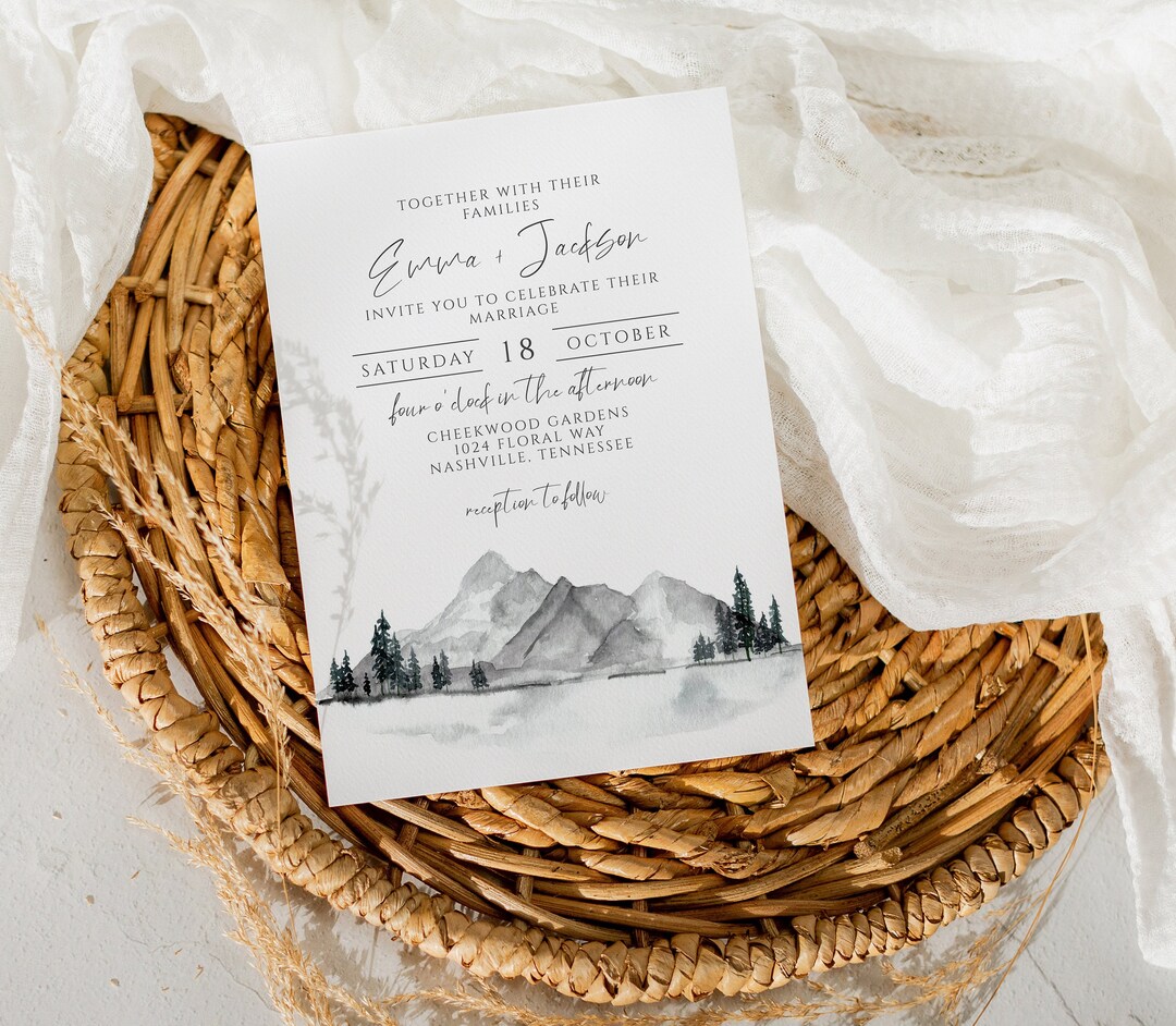 Mountain Wedding Invitation: Adventure Theme (digital Download) - Etsy