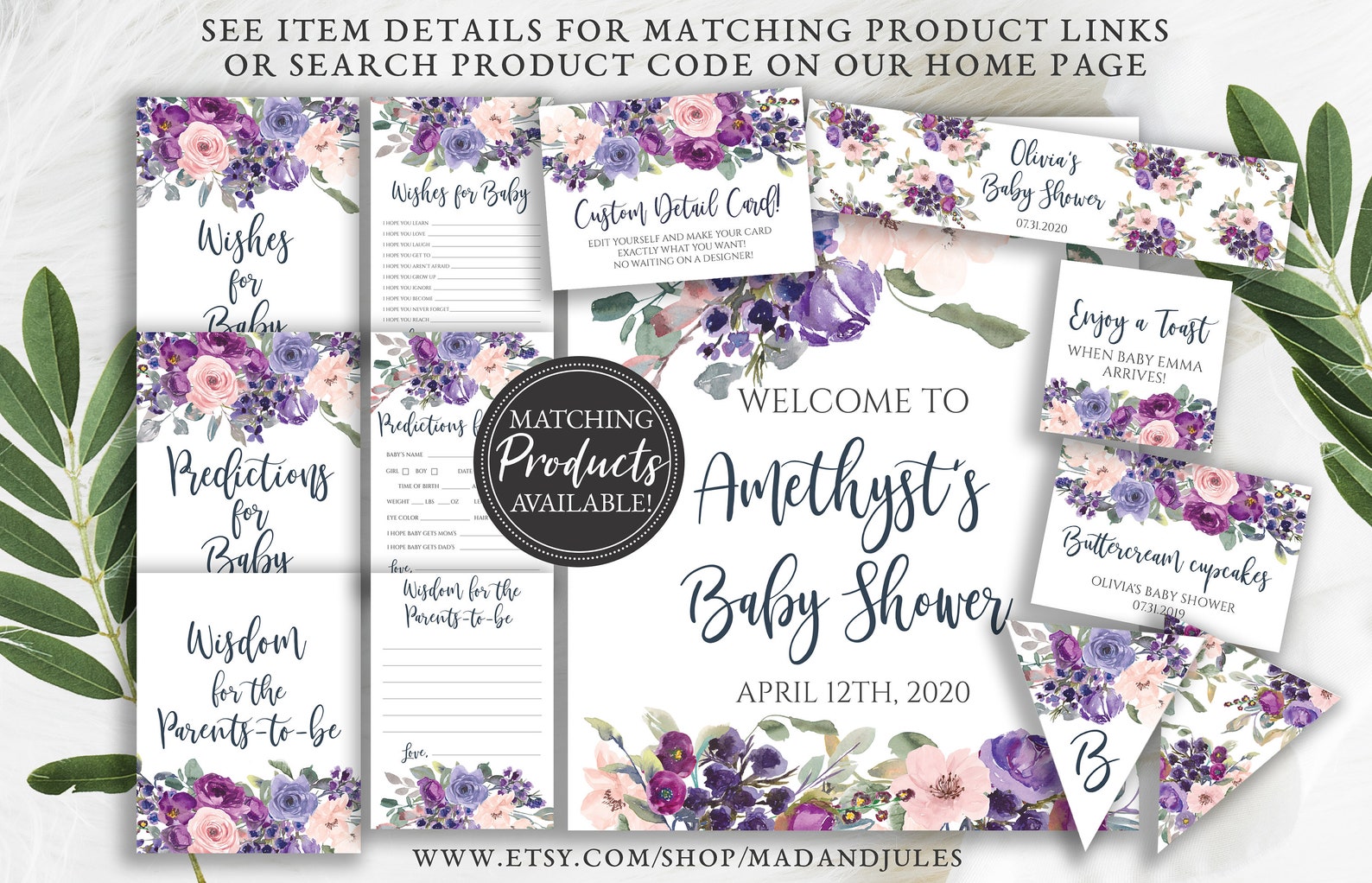 Purple Baby Shower Game Bundle Mommy Daddy Word Scramble | Etsy