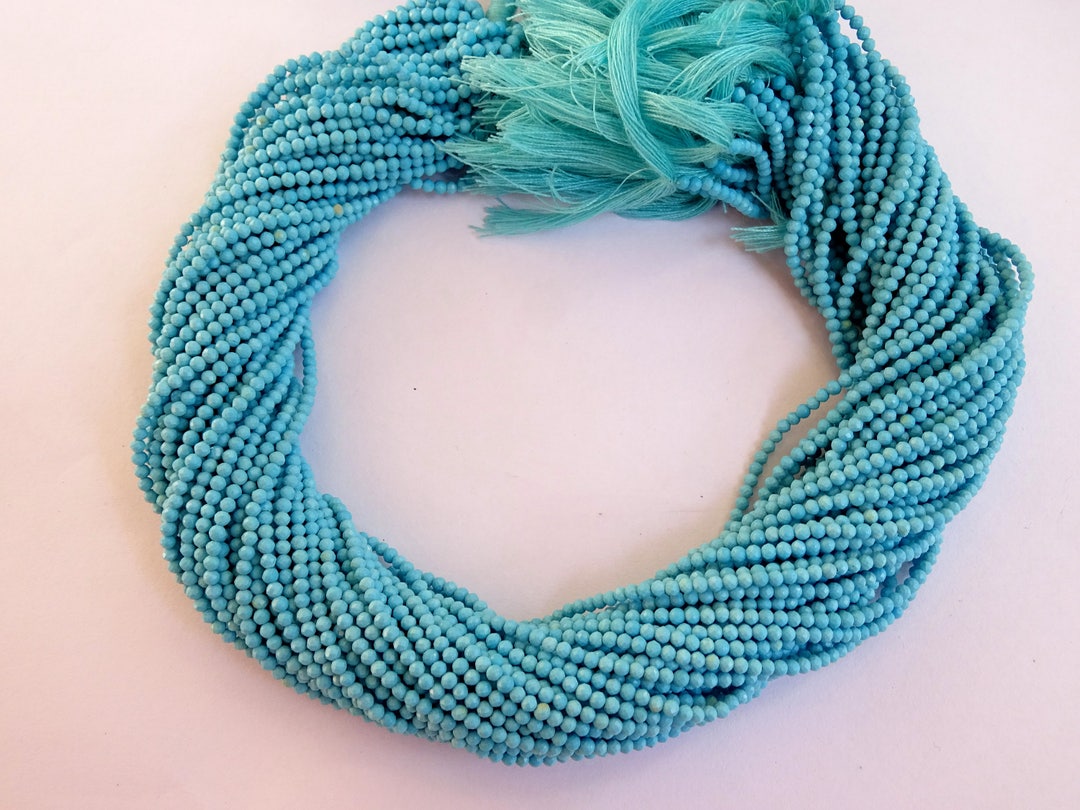Turquoise Micro Faceted Rondelles, Turquoise Faceted Rondelle Beads ...
