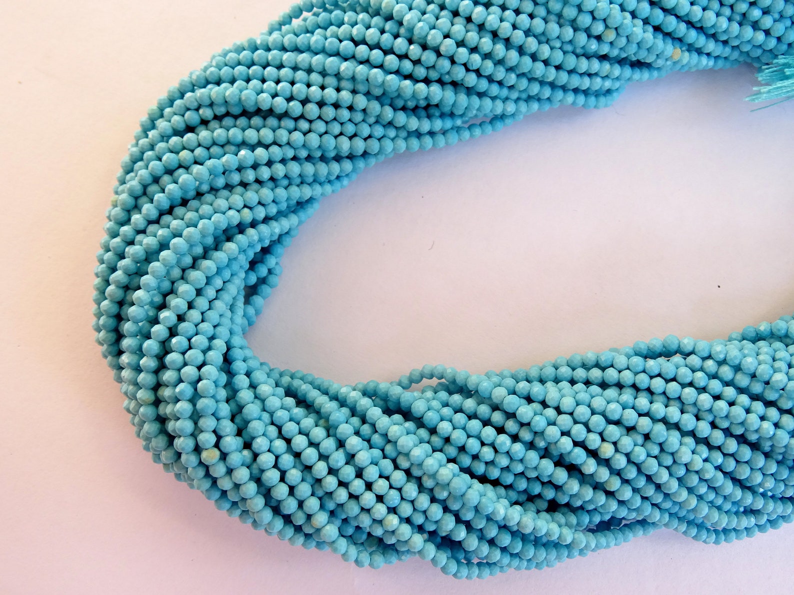 Turquoise Micro Faceted Rondelles, Turquoise Faceted Rondelle Beads ...
