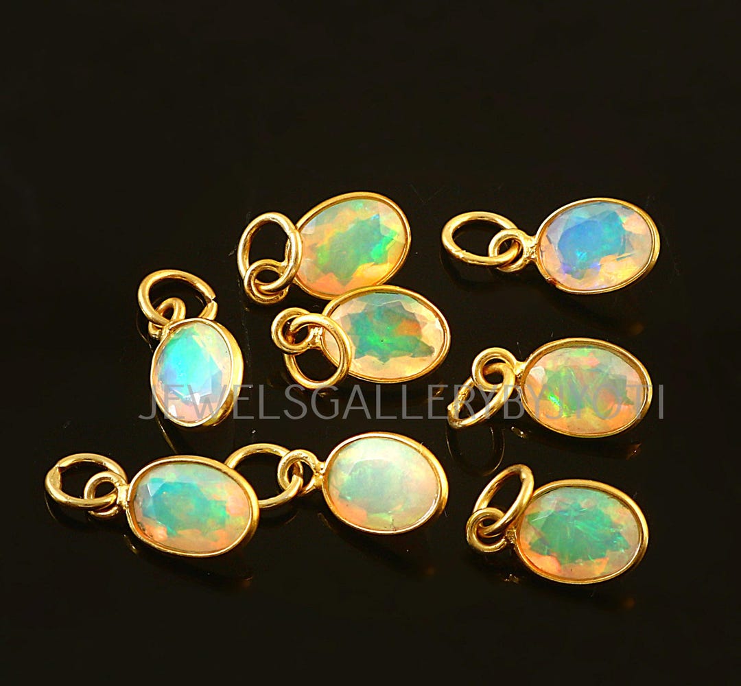 Ethiopian Opal Gemstone Oval Shape Pendant, Sterling Silver Bezel ...