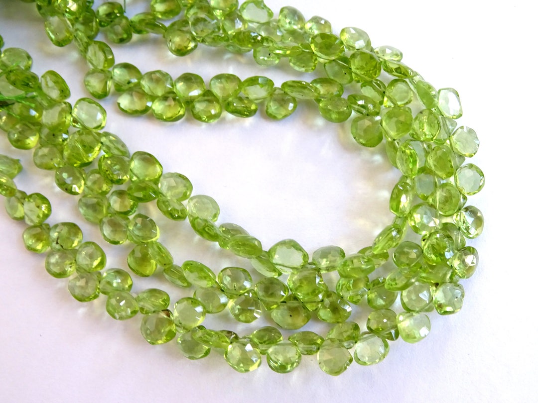 Peridot Faceted Hearts, Peridot Heart Shape Briolettes, Peridot ...