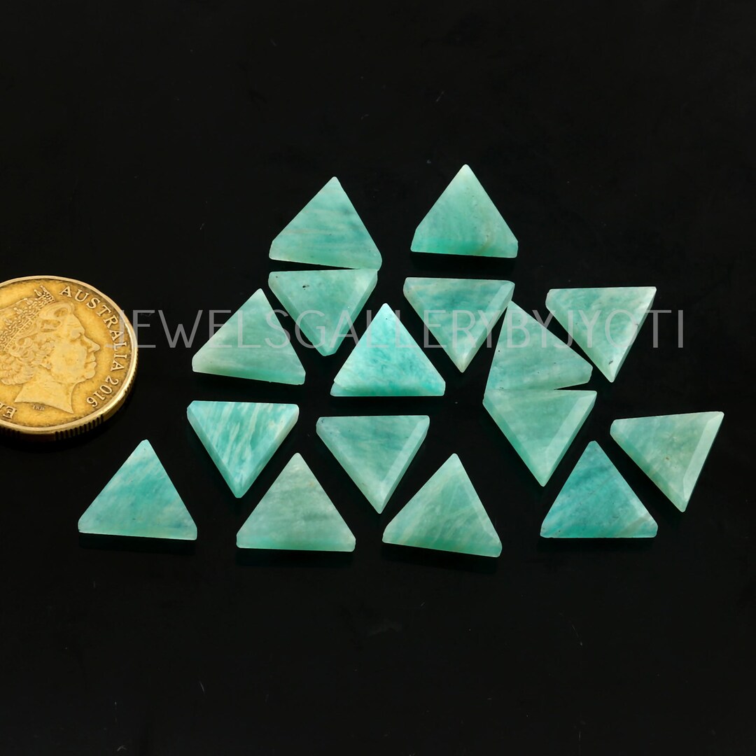6 Pieces Beautiful Amazonite Faceted Triangle Briolettes, Amazonite ...
