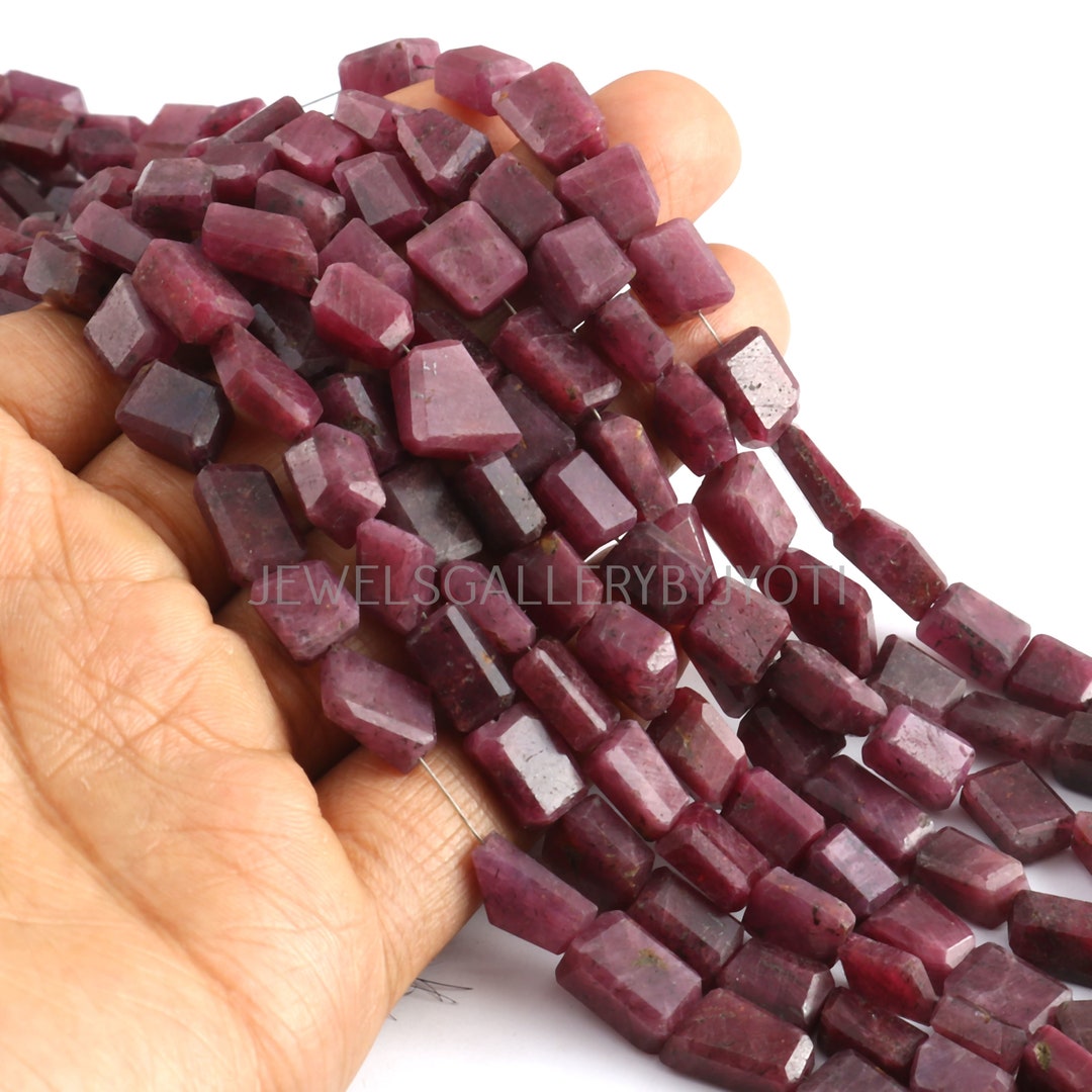 8 Inches Long Strand Nice Quality Natural Mozambique Ruby Faceted ...
