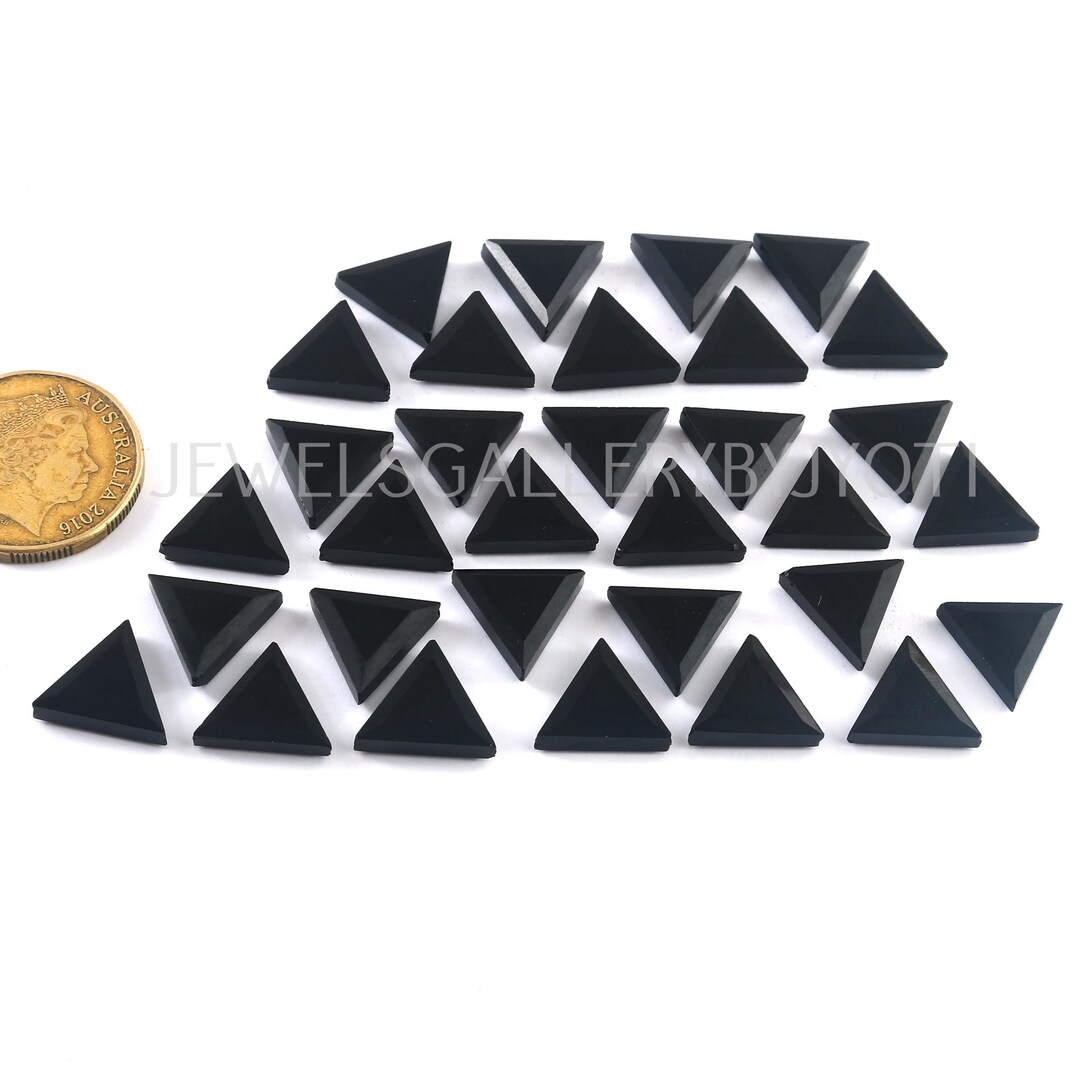 6 Pieces Beautiful Black Onyx Faceted Triangle Briolettes, Black Onyx ...