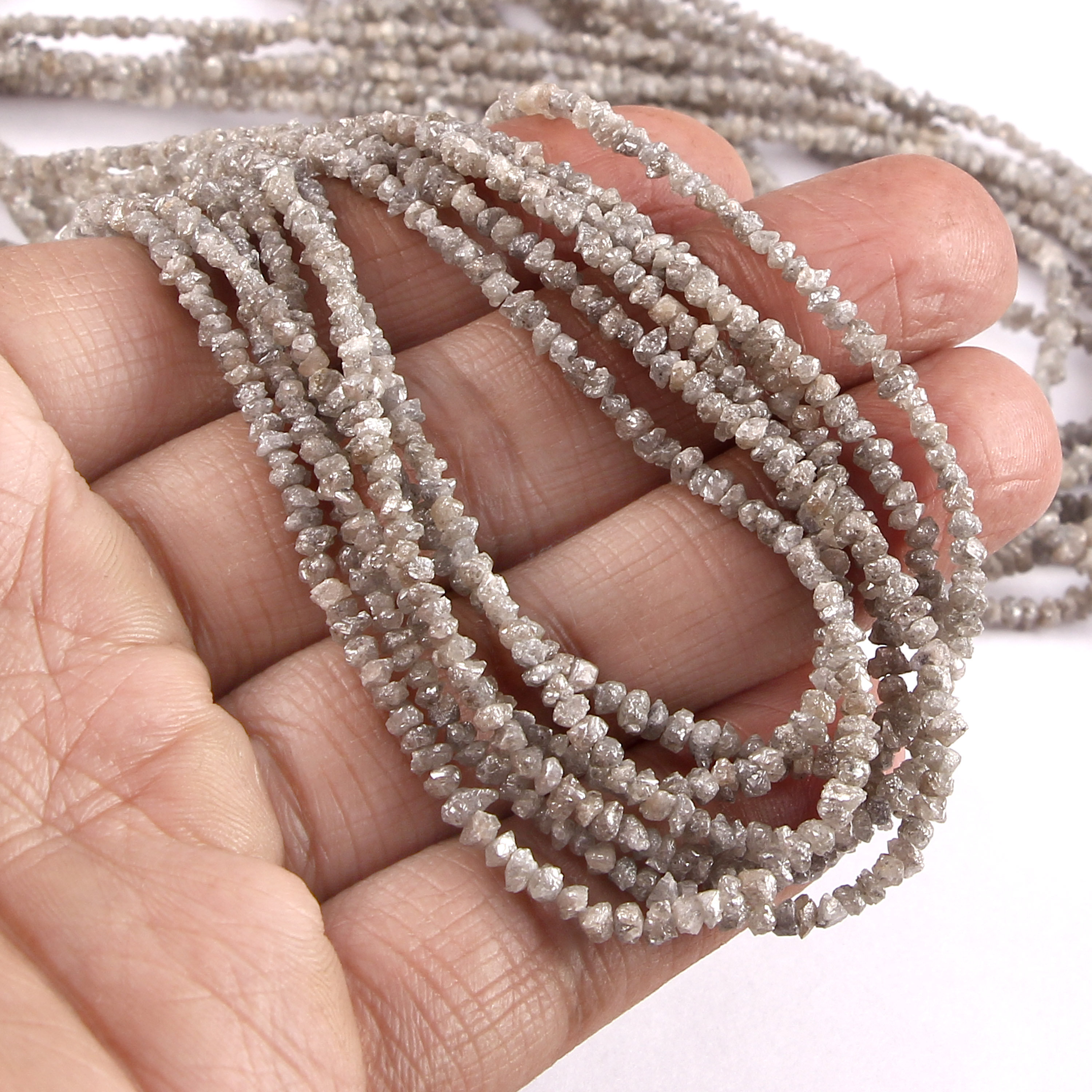 15 Inches Long Strand Natural Raw Diamond Beads, Diamond Chips Beads ...