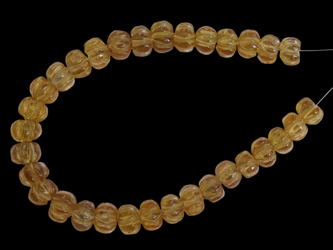 32 Pieces Excellent Quality Beer Quartz Carved Melon Shape Beads, Beer ...