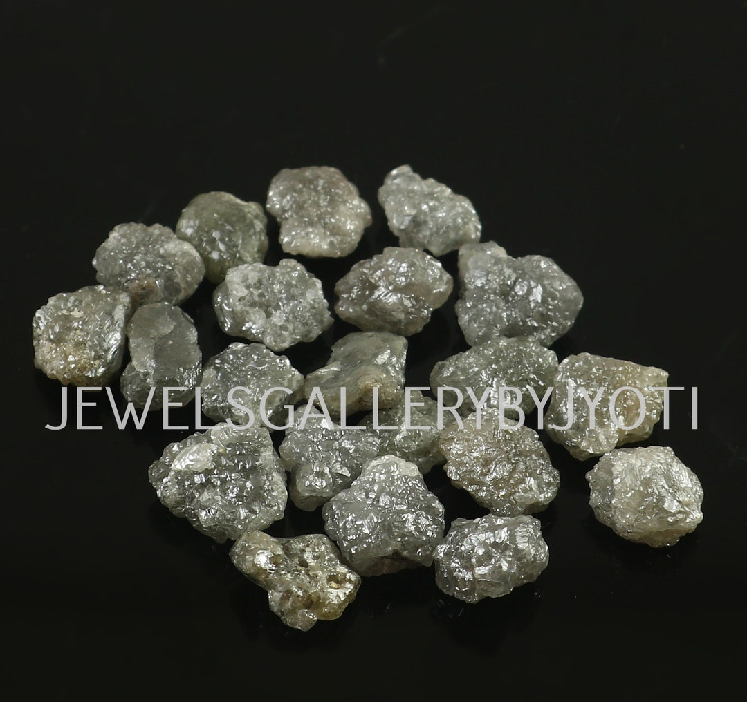 2/4/6/8 Pieces Natural Grey Diamond Rough, Raw Diamond, Grey-white ...