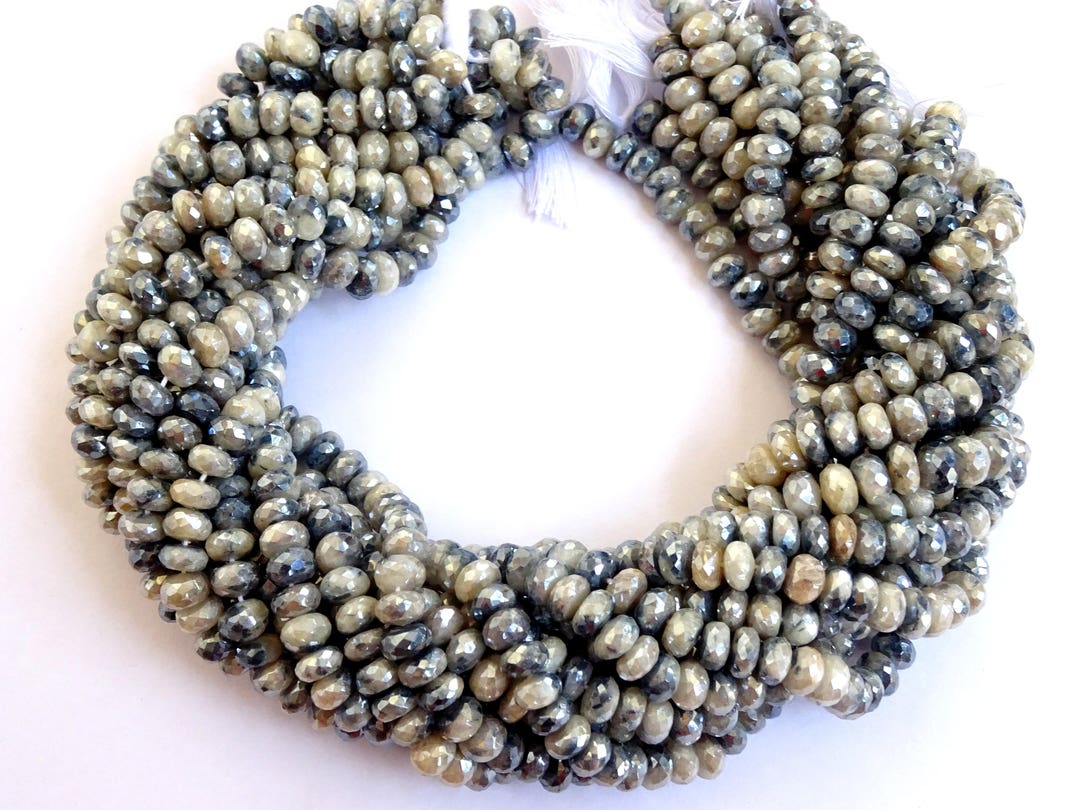 Grey Silverite Faceted Rondelle Beads, Silverite Faceted Rondelles ...