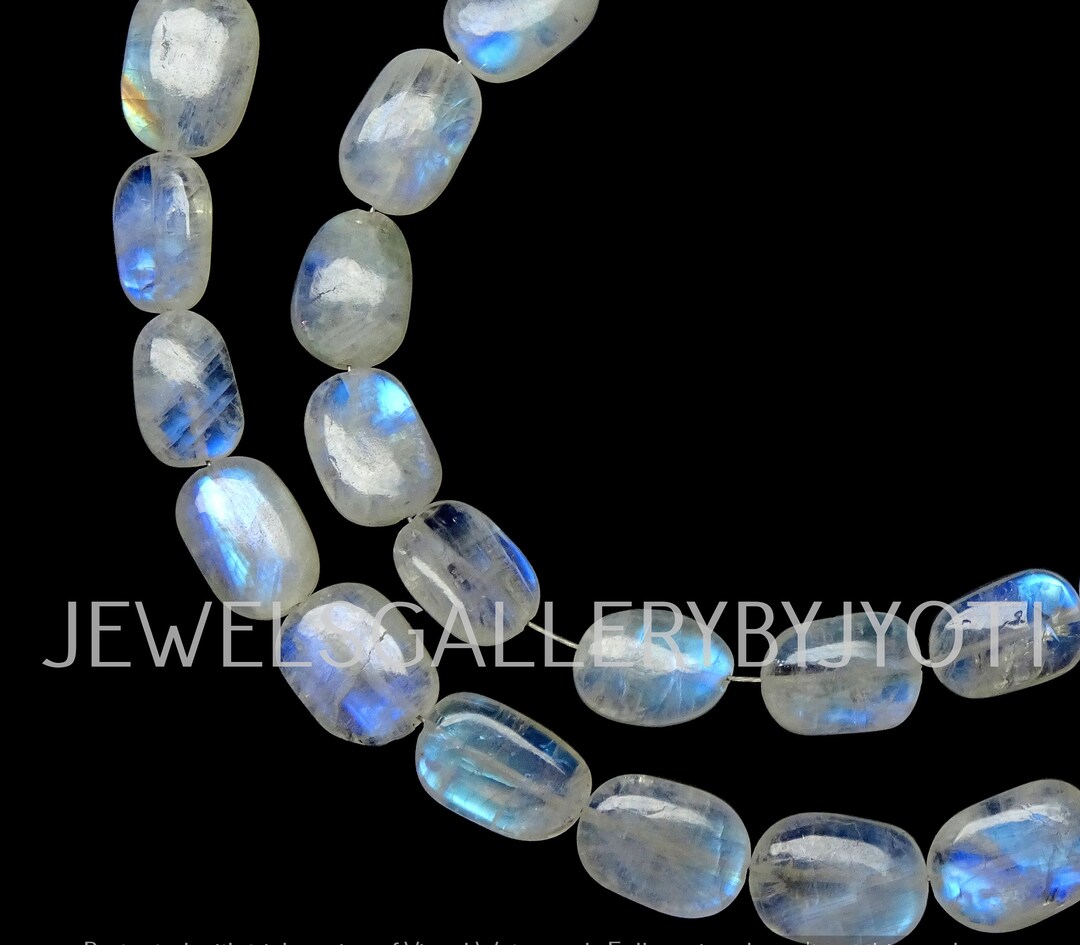 8 Inches Long Strand AAA Grade Rainbow Moonstone Irregular Shape Smooth ...