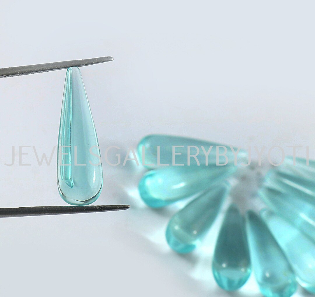 4 Pieces(2 Pairs) of Aquamarine Hydro Quartz Smooth Long Drops ...