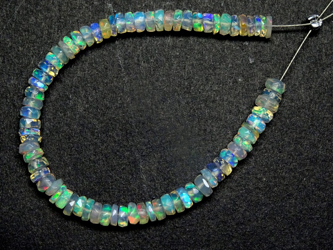 AAA Grade Ethiopian Opal Faceted Wheels, Ethiopian Opal Heishi Beads ...