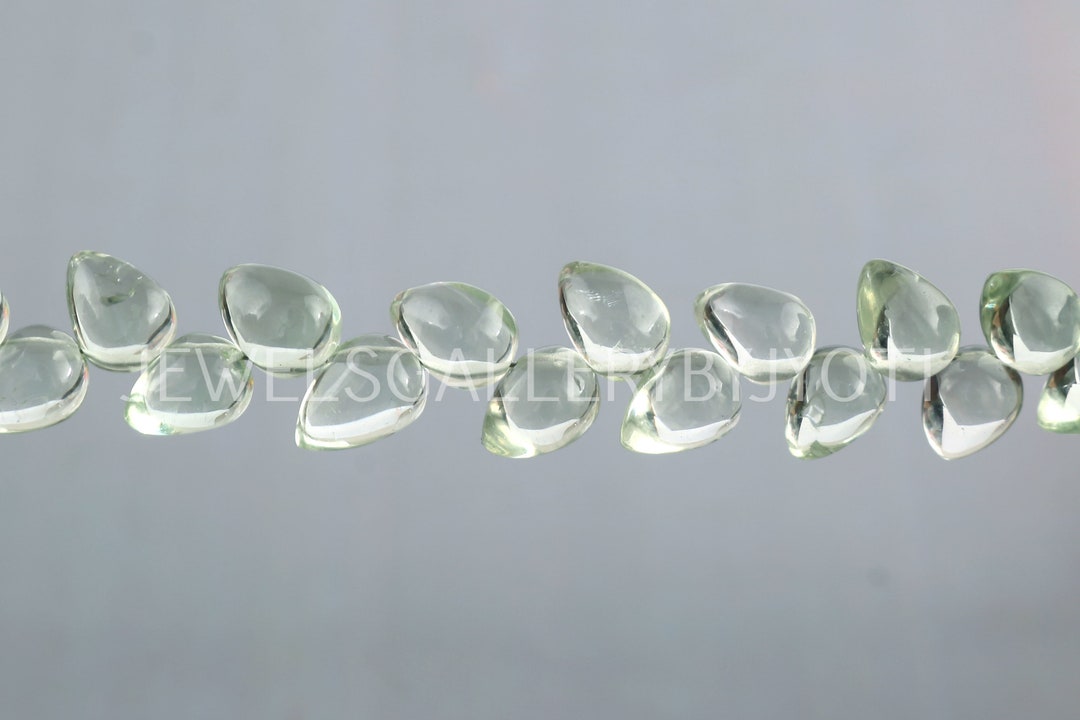 Natural Green Amethyst Flower Bud Beads, Green Amethyst Smooth Side ...