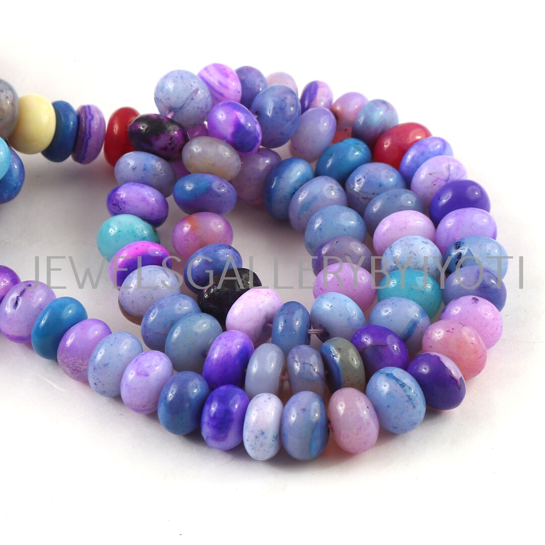 16" Strand Multi Color Opal Smooth Rondelles, Candy Opal Smooth ...