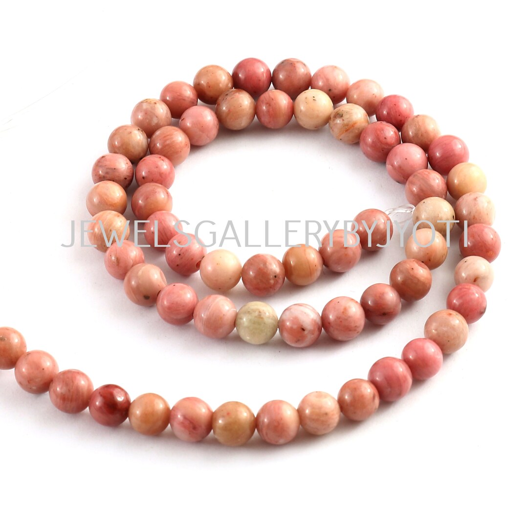 15" Strand Genuine Rhodonite Smooth Round Beads, Rhodonite Round Beads ...