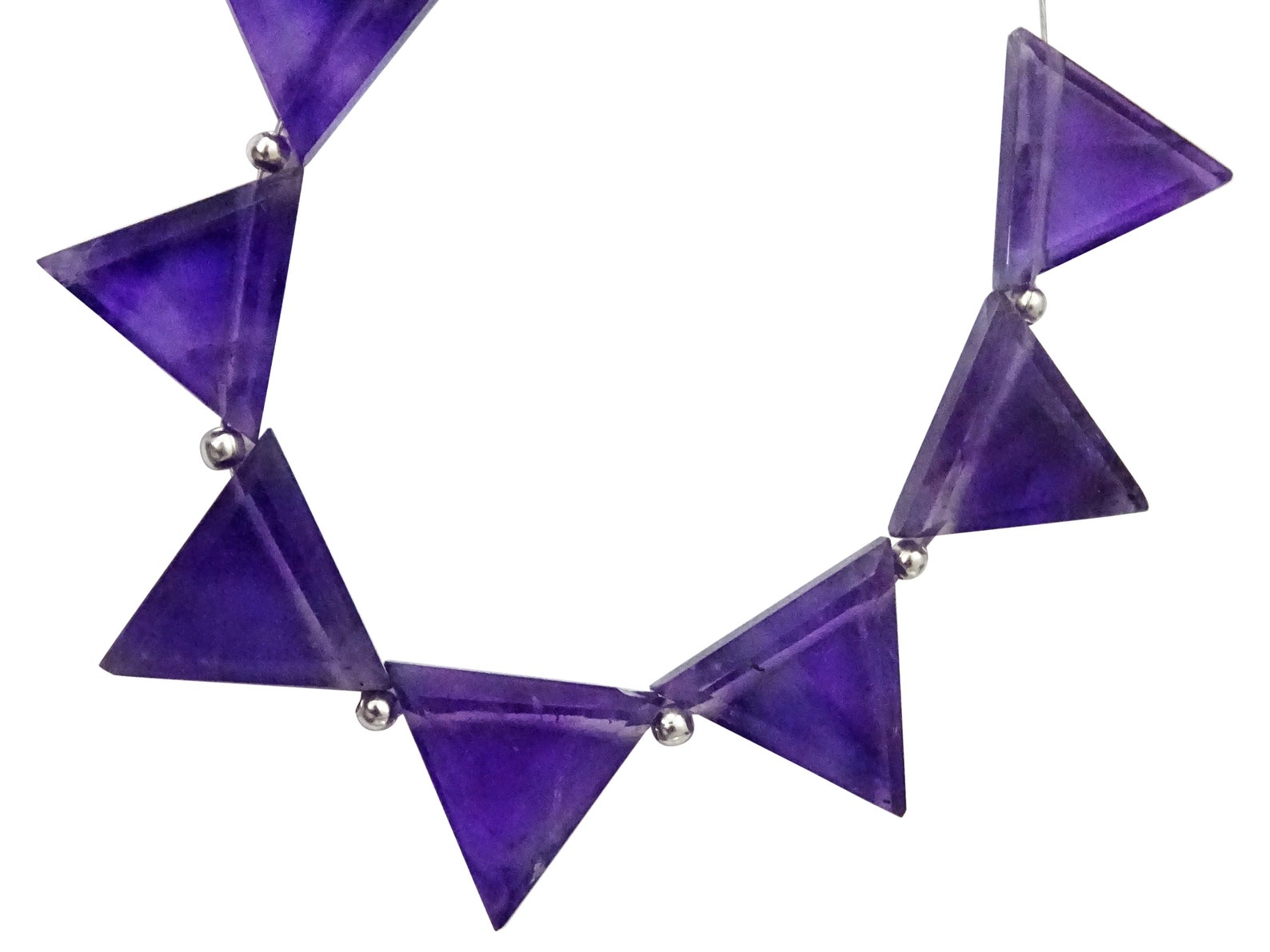 8 Pieces Natural African Amethyst Faceted Triangle Shape Briolette ...