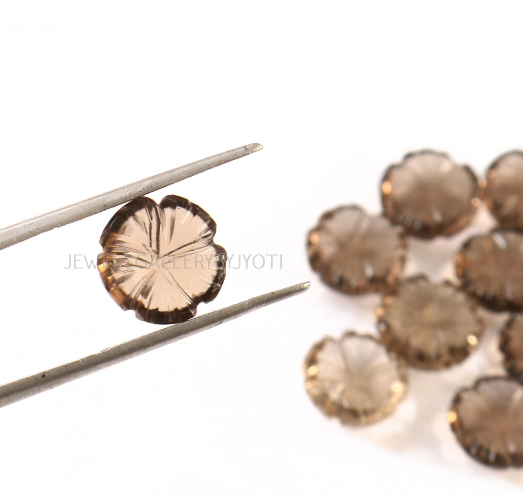 Nice Quality Smoky Quartz Flower Shape Briolettes, Smoky Quartz Fancy ...