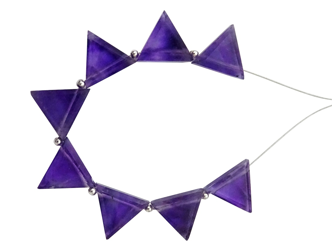 8 Pieces Natural African Amethyst Faceted Triangle Shape Briolette ...