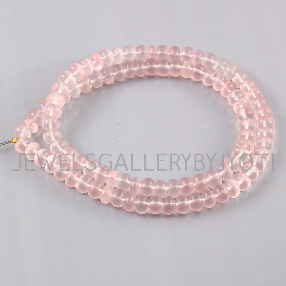 AAA Quality Rose Quartz Smooth Rondelles, Rose Quartz Smooth Rondelle ...