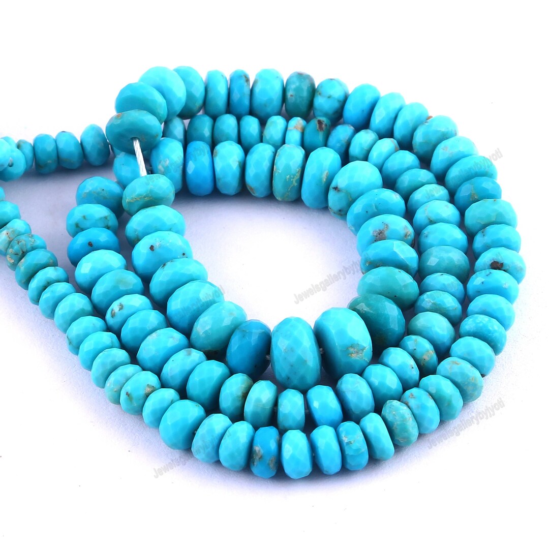 Beautiful Natural Arizona Turquoise Faceted Rondelles Beads, Sleeping ...