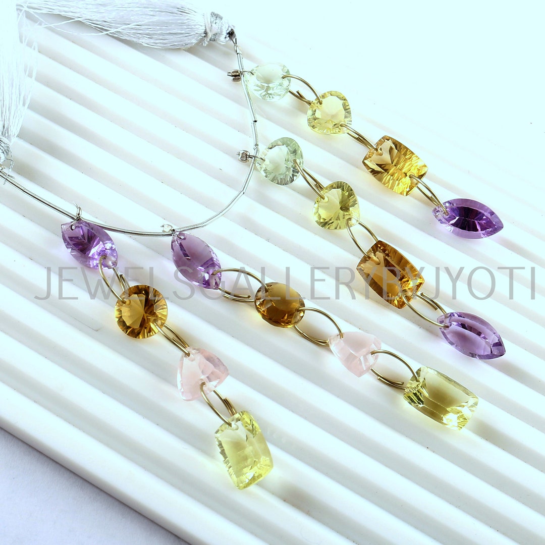 16 Pieces Multi Gemstones Concave Cut Beads, Natural Multi Gemstones ...