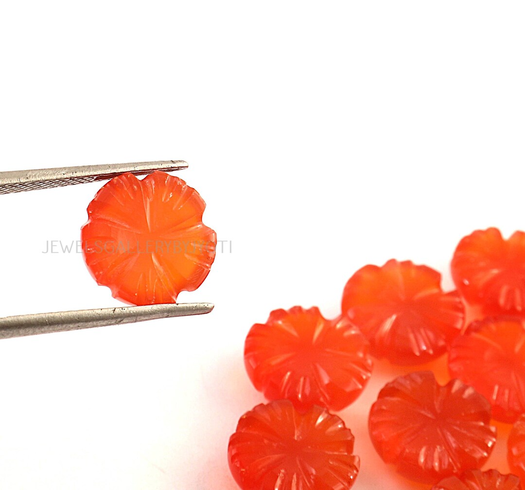 Nice Quality Carnelian Flower Shape Briolettes, Carnelian Fancy Carving ...