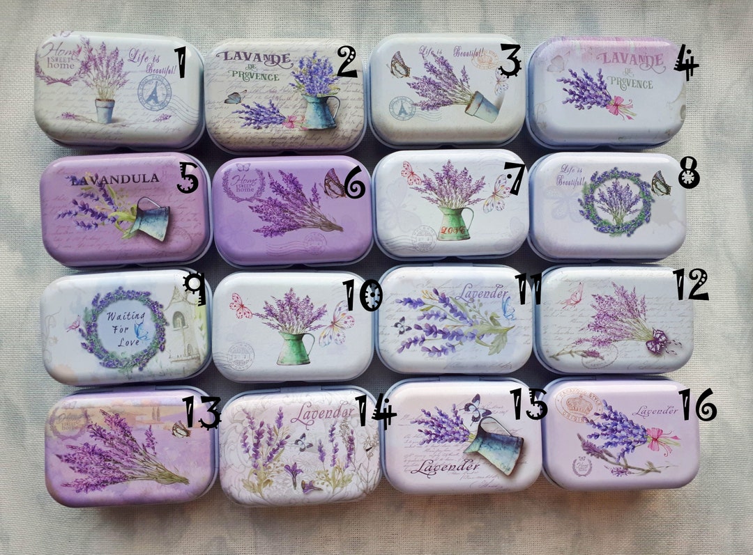 Lavender Needle Tin: Metal Knitting Accessories Box - Etsy