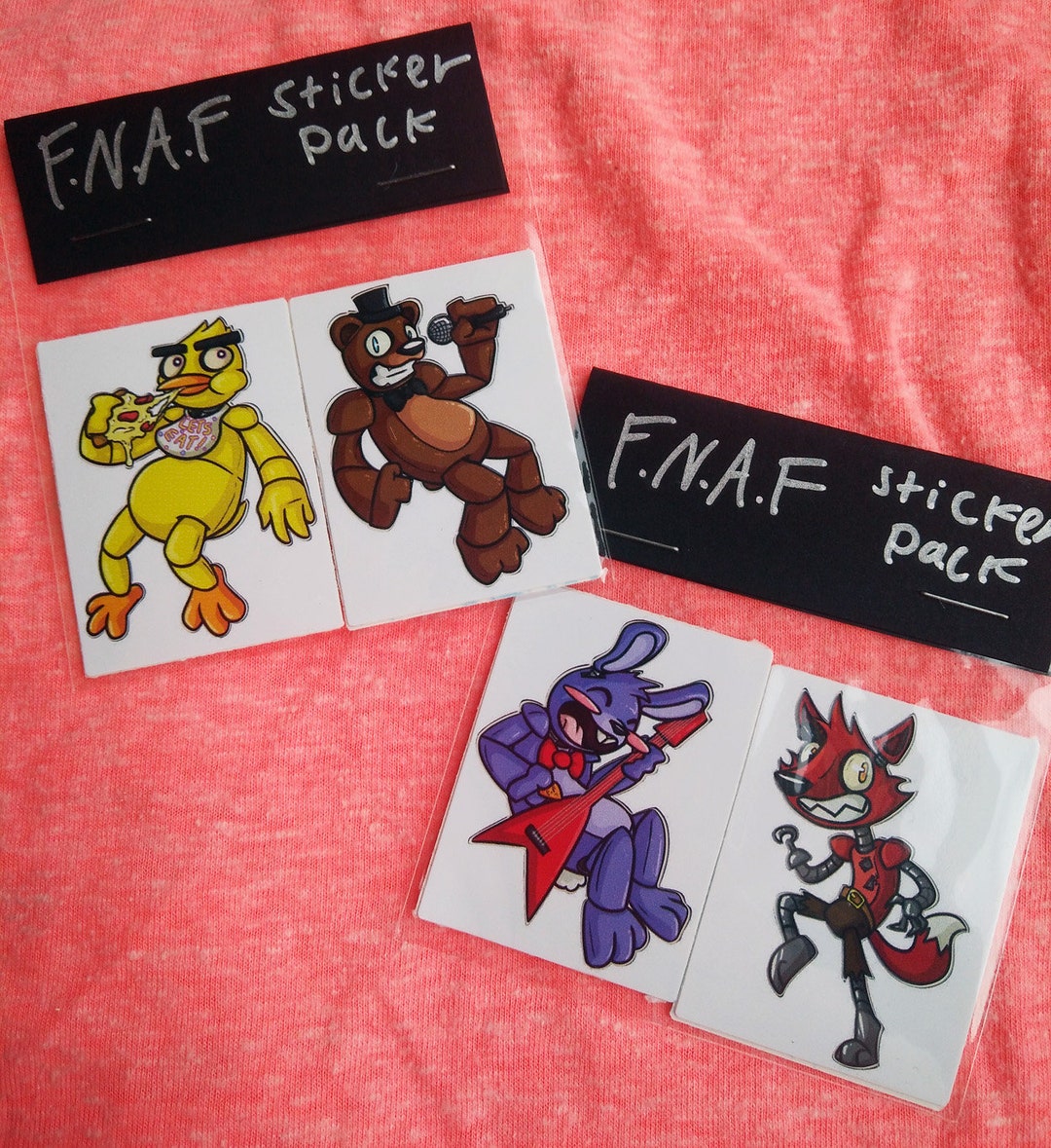 Five Nights at Freddys - Vinyl Sticker Packs - Foxy, Chica, Bonnie and ...