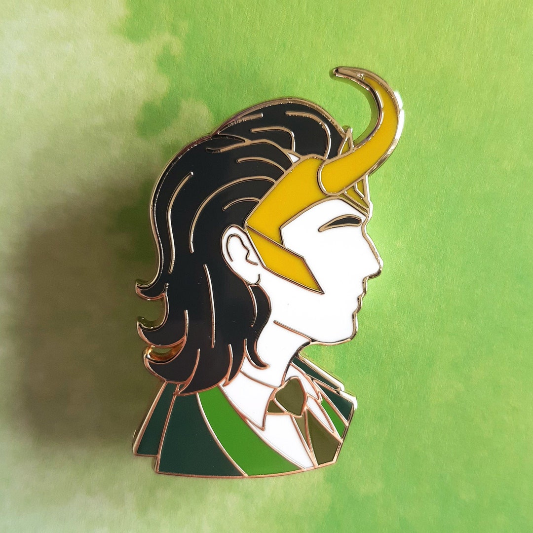 Loki Enamel Pin - Cameo - Gold Plated 2.5'' Hard Enamel Pin - Etsy
