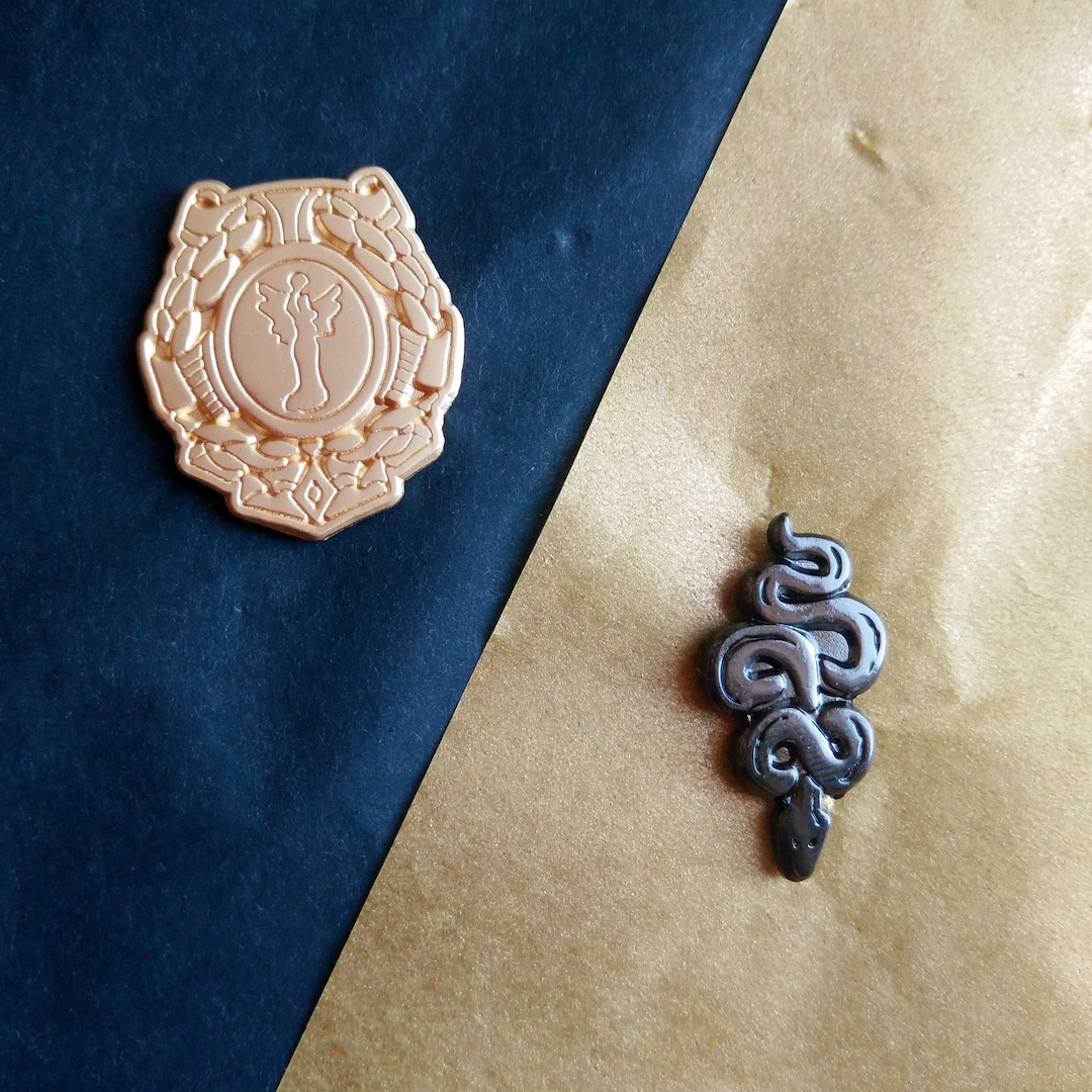 Snake and Angel - Good Omens - Aziraphale and Crowley - Tiny Lapel Pins ...