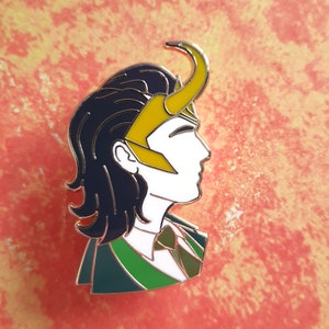 Loki Enamel Pin - Cameo - Gold Plated 2.5'' Hard Enamel Pin - Etsy