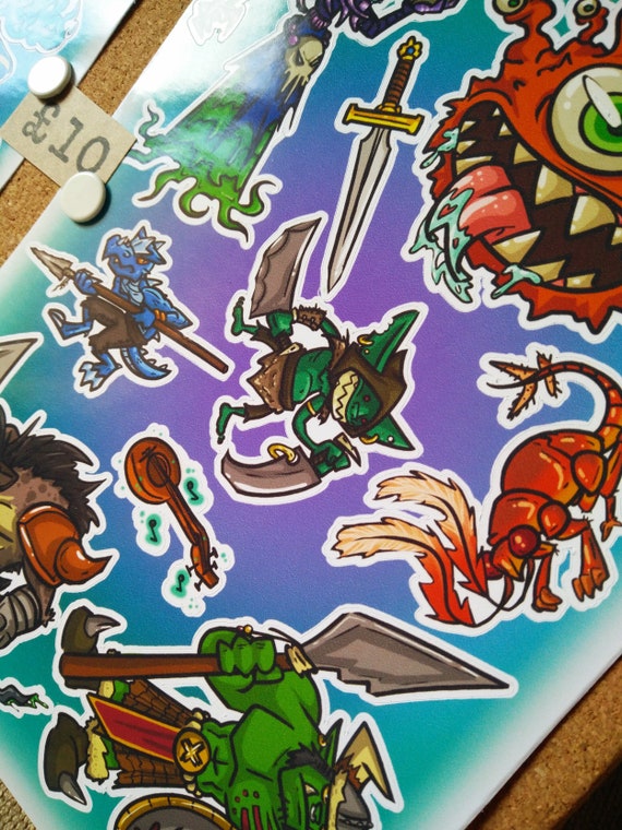 D&D Sticker Sheets - Etsy