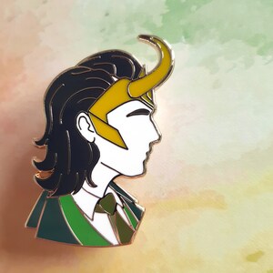 Loki Enamel Pin - Cameo - Gold Plated 2.5'' Hard Enamel Pin - Etsy